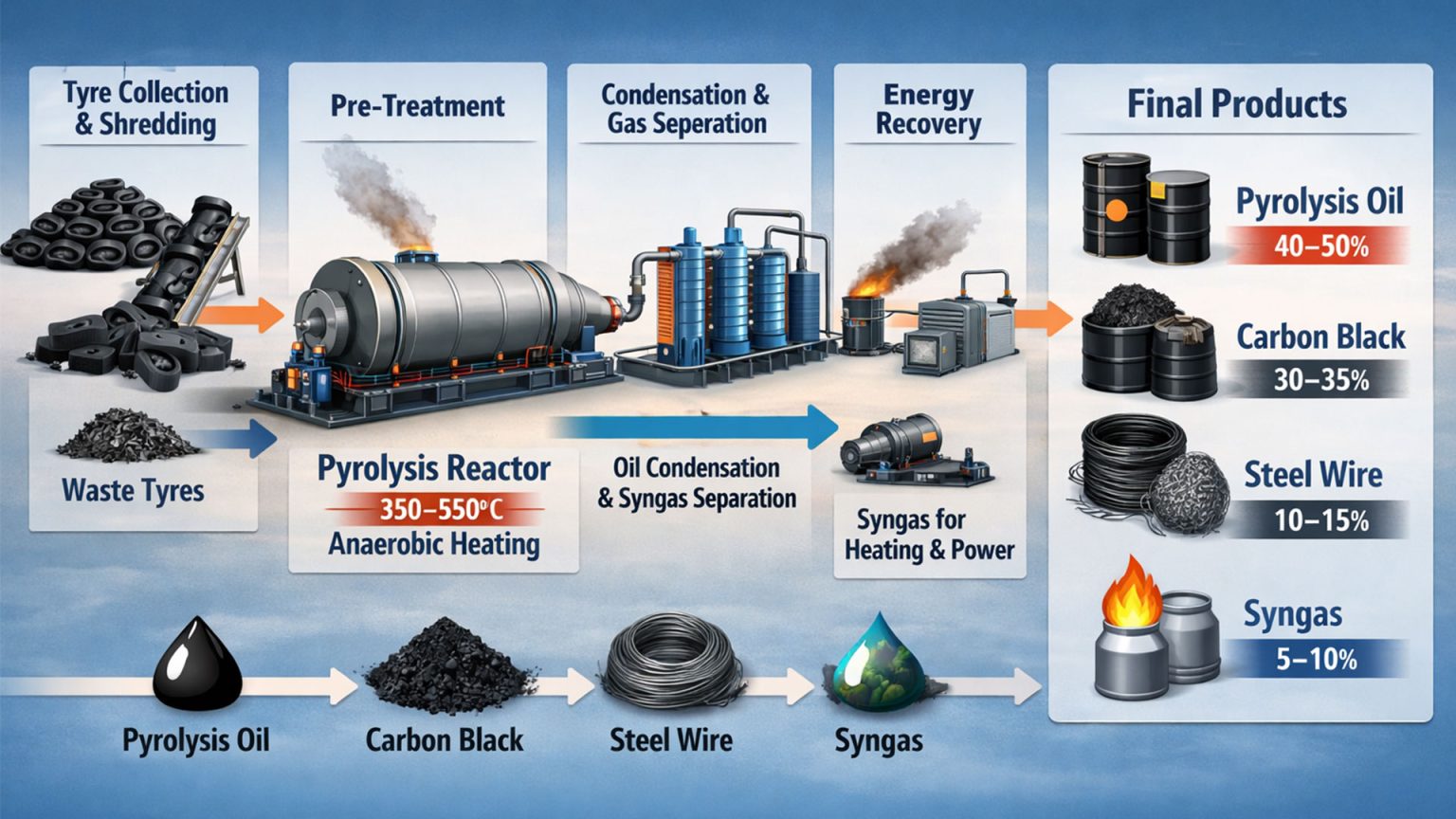Waste Tyre Disposal By Pyrolysis Technology
