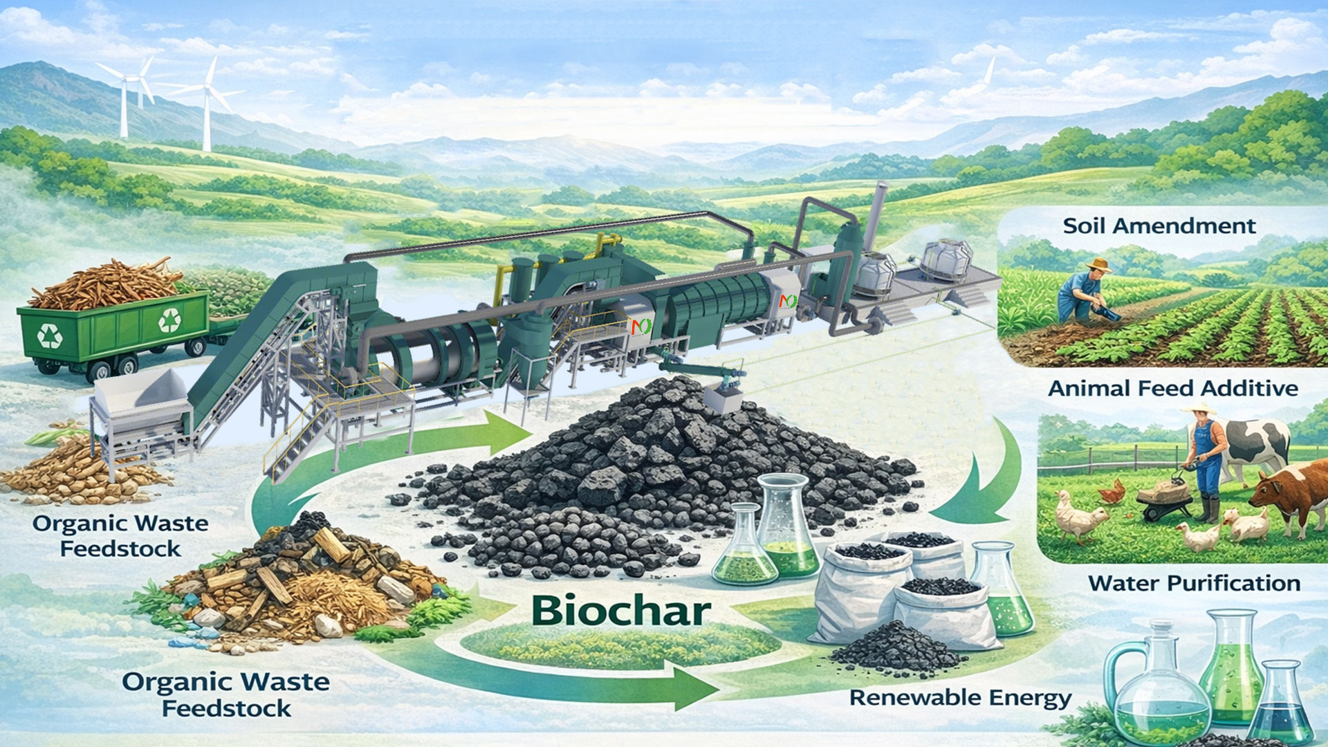 Continuous Biochar Production Equipment For Sustainability