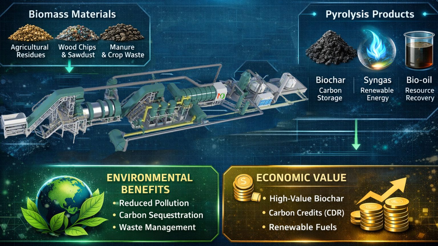 Continuous Biomass Pyrolysis - Sustainable Solution