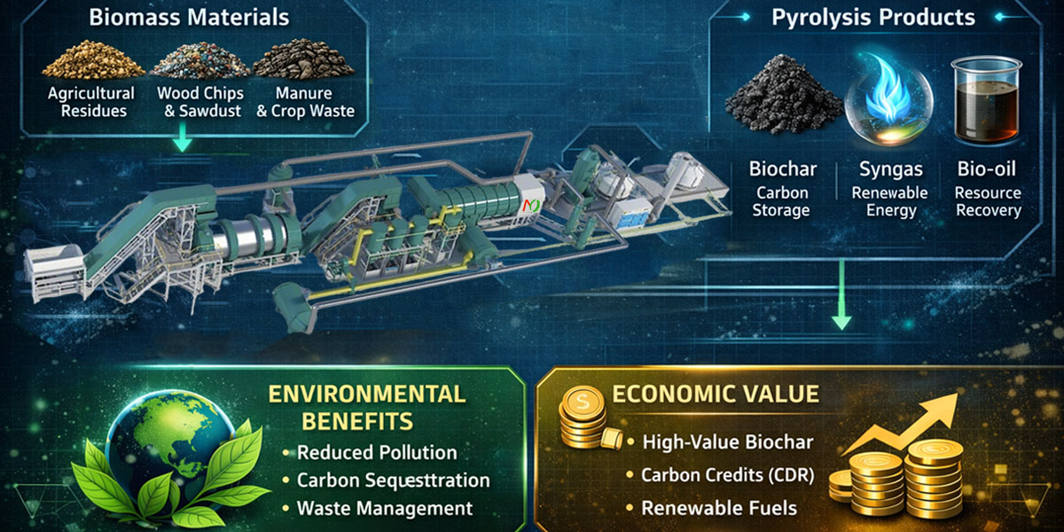 Pirólisis continua de biomasa: una solución sostenible